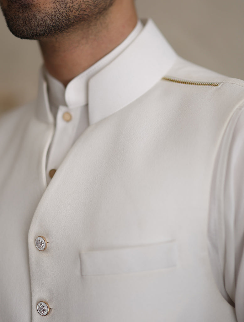 WHITE CLASSIC WAISTCOAT – Ismail Farid