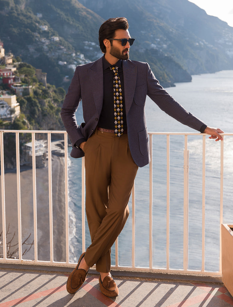 BLUE CLASSIC TWO BUTTONS JACKET – Ismail Farid Pakistan