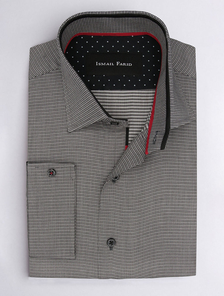 GRAY MICRO CHECK SHIRT – Ismail Farid Pakistan