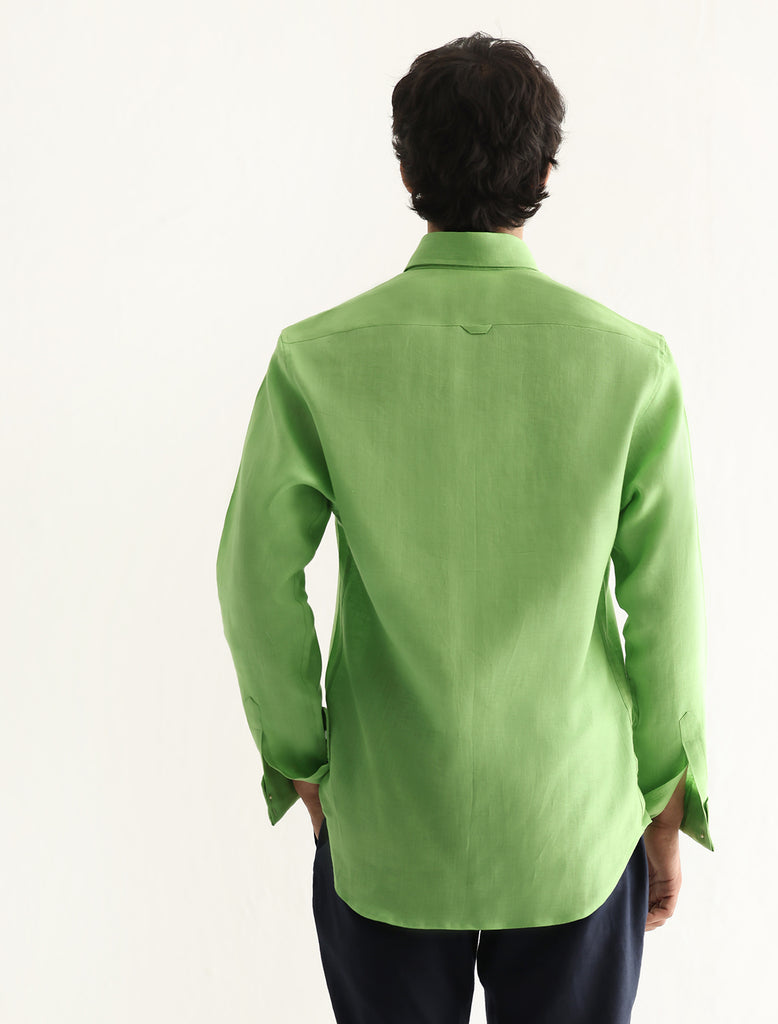 LIME GREEN LINEN SHIRT – Ismail Farid Pakistan