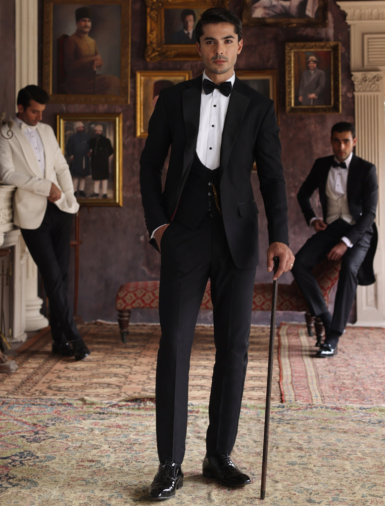 BLACK TUXEDO SUIT – Ismail Farid Pakistan