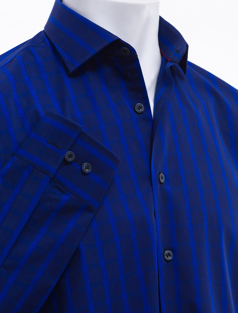 Navy and royal blue checkered shirt – Ismail Farid Pakistan