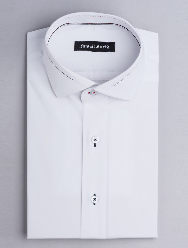 WHITE – THREAD DETAILED SHIRT – Ismail Farid Pakistan
