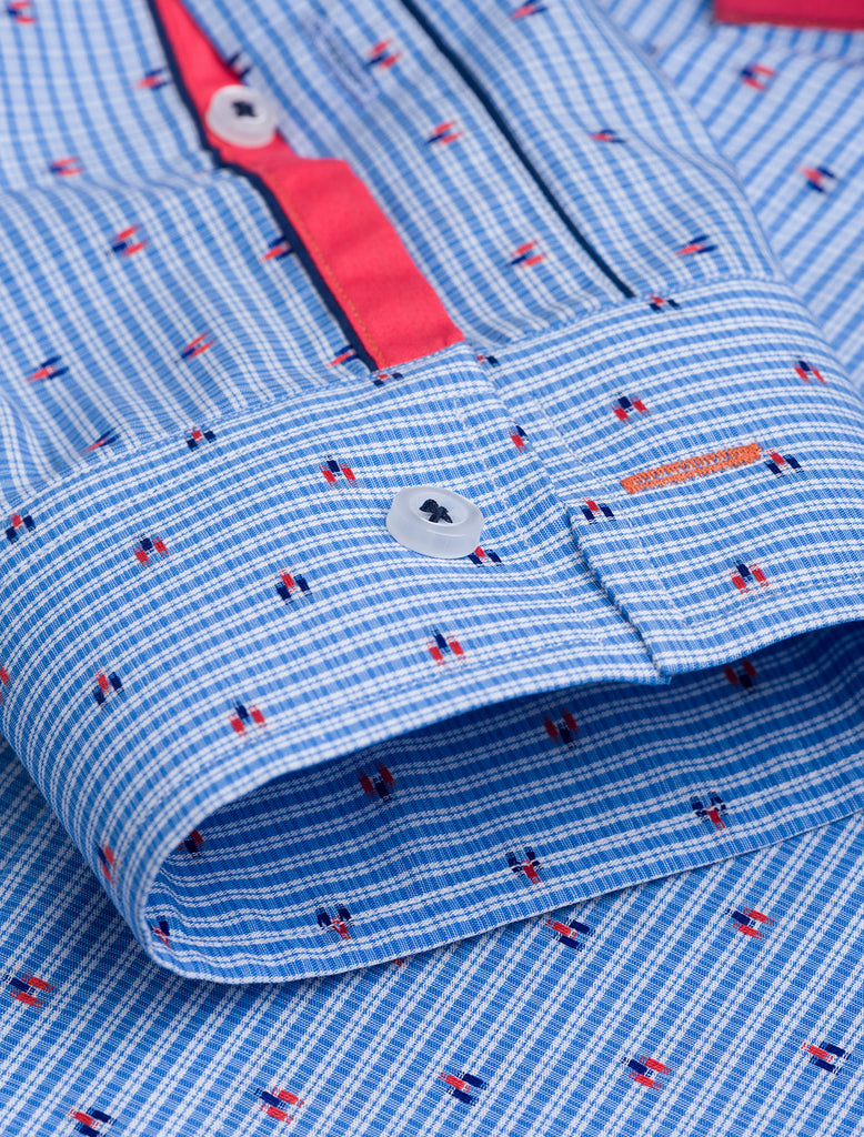 BLUE MICRO CHECK DOBBY SHIRT – Ismail Farid Pakistan