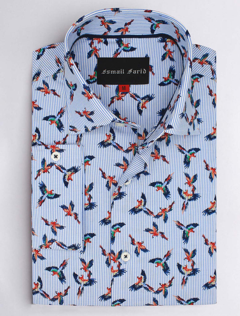 MULTI COLOR BIRD PRINT SHIRT – Ismail Farid Pakistan